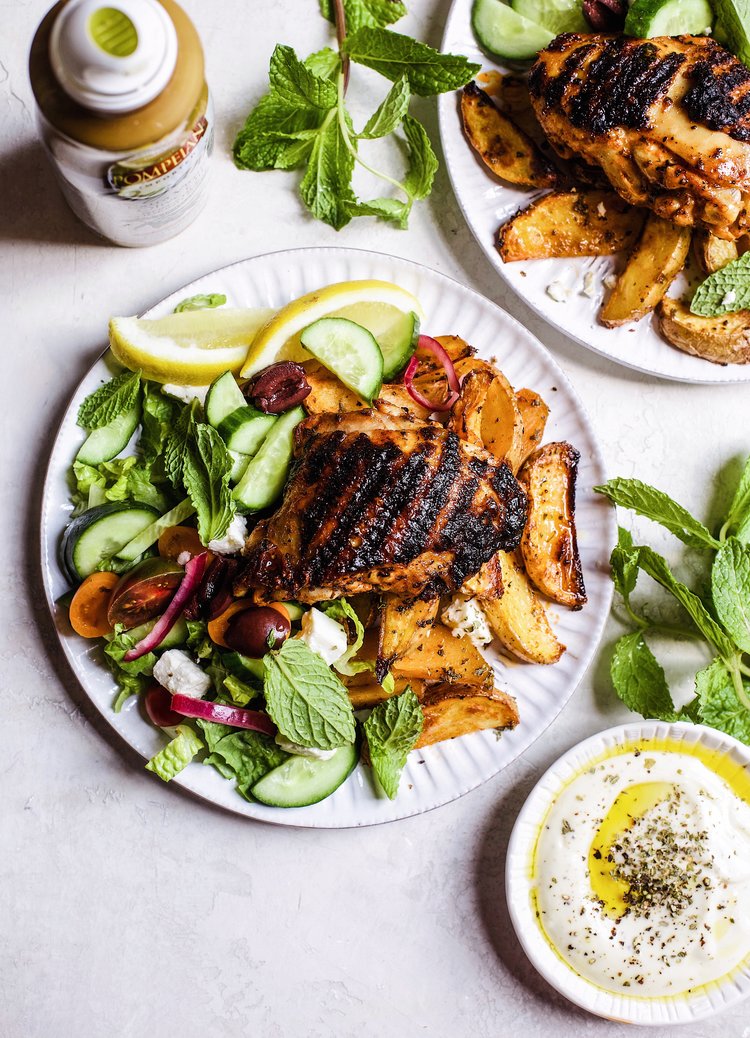 Peri-Peri Fries With Greek Lemon Oregano Grilled Chicken - Pompeian